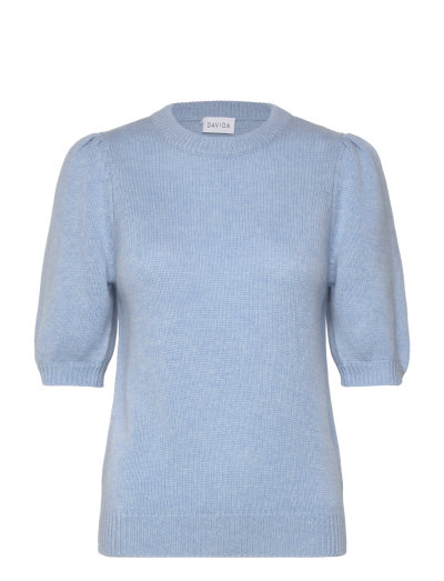 Davida Cashmere Puff Sleeve T-shirt – stickat – shoppa på Booztlet