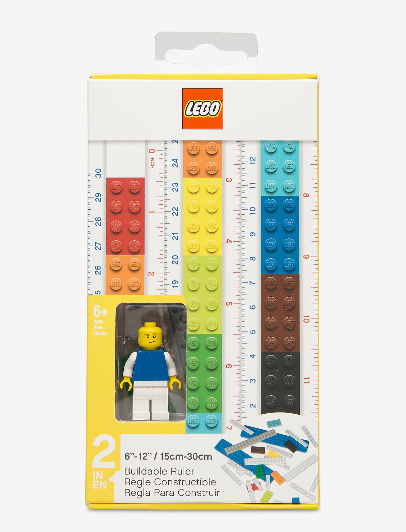 Euromic Lego Stationery Buildable Ruler - Tegne & Hobbyartikler | Boozt.com