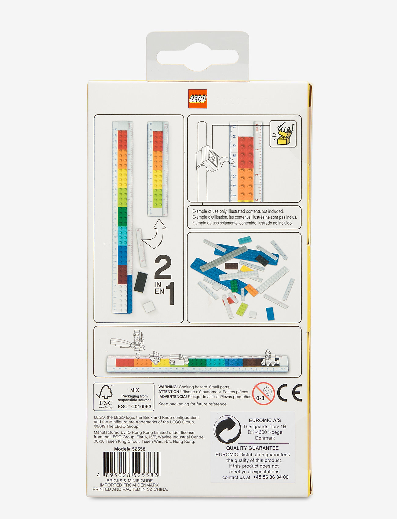Euromic Lego Stationery Buildable Ruler - Tegne & Hobbyartikler | Boozt.com
