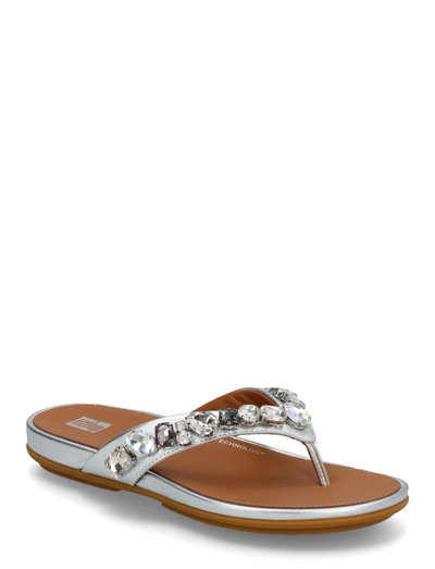 FitFlop Gracie Jewel-deluxe Metallic-leather Flip-flops – sandals ...