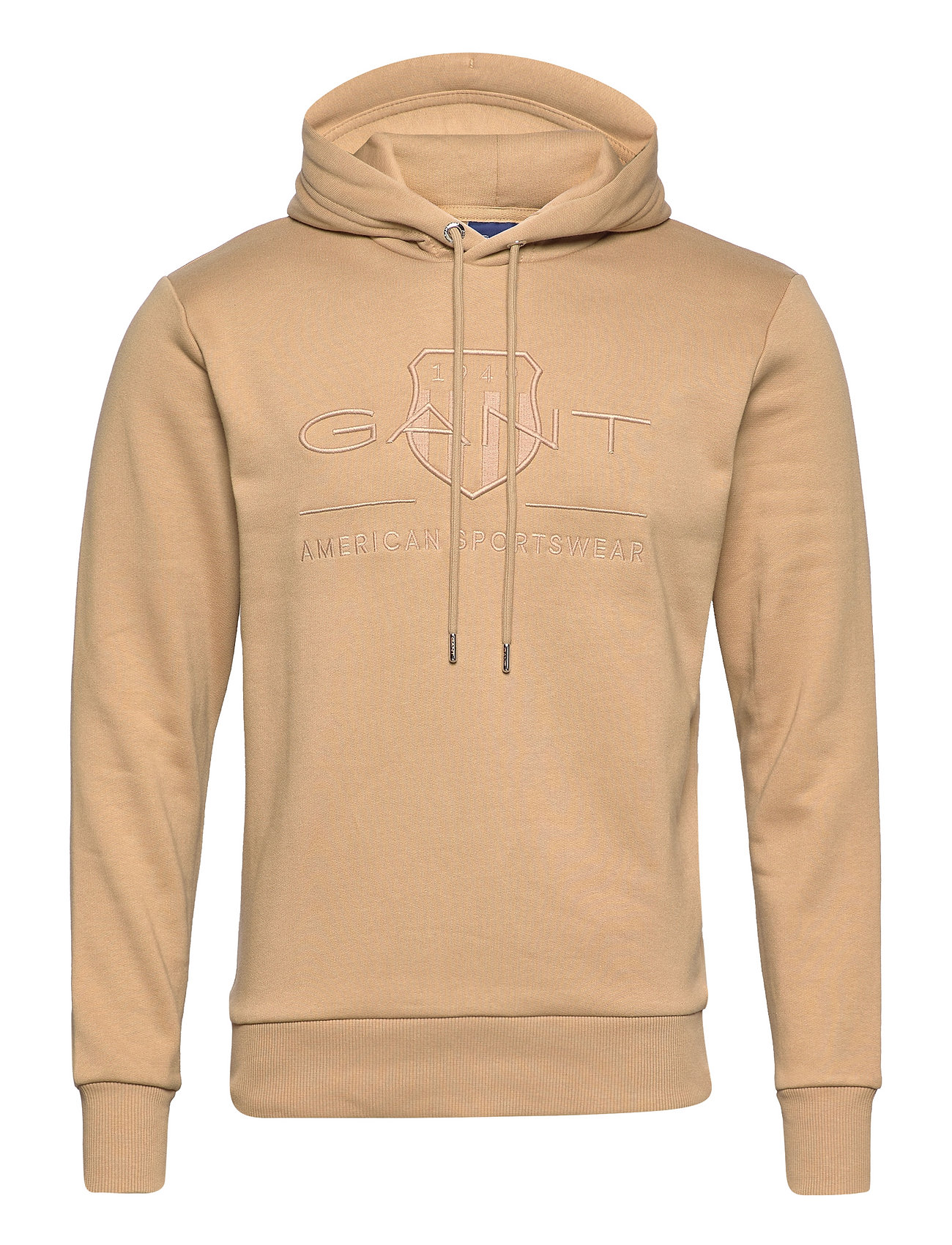 GANT Reg Tonal Shield Hoodie (Hazelwood Beige/Beige) - 1000 kr | Boozt.com