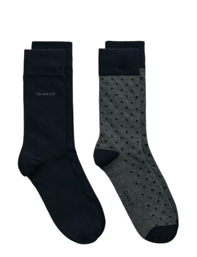 GANT Dot And Solid Socks 2-pack – regular socks – shop at Booztlet