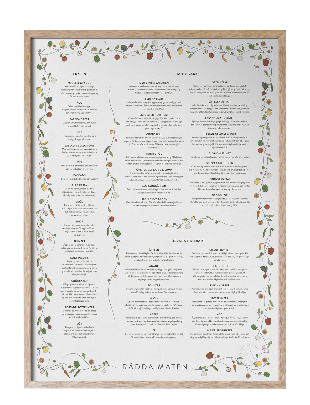 Kunskapstavlan® Rädda Maten - Posters - Boozt.com