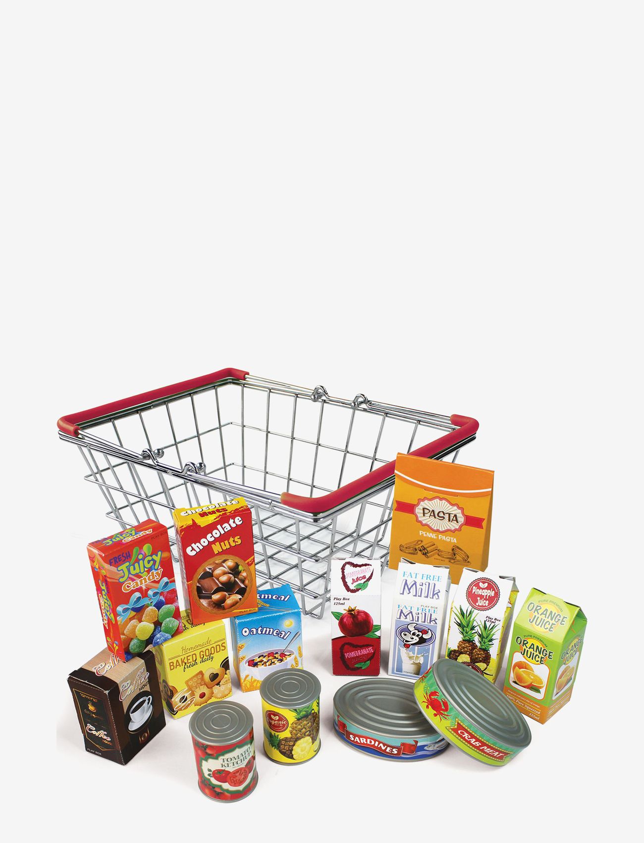 Magni Toys Metal Basket With Grocery Products (Multi Coloured) - 160.30 ...