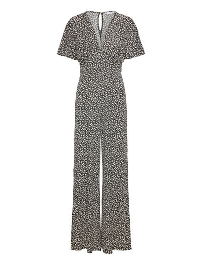 Mango Long Printed Jumpsuit (Black/Svart) - 429 kr | Boozt.com