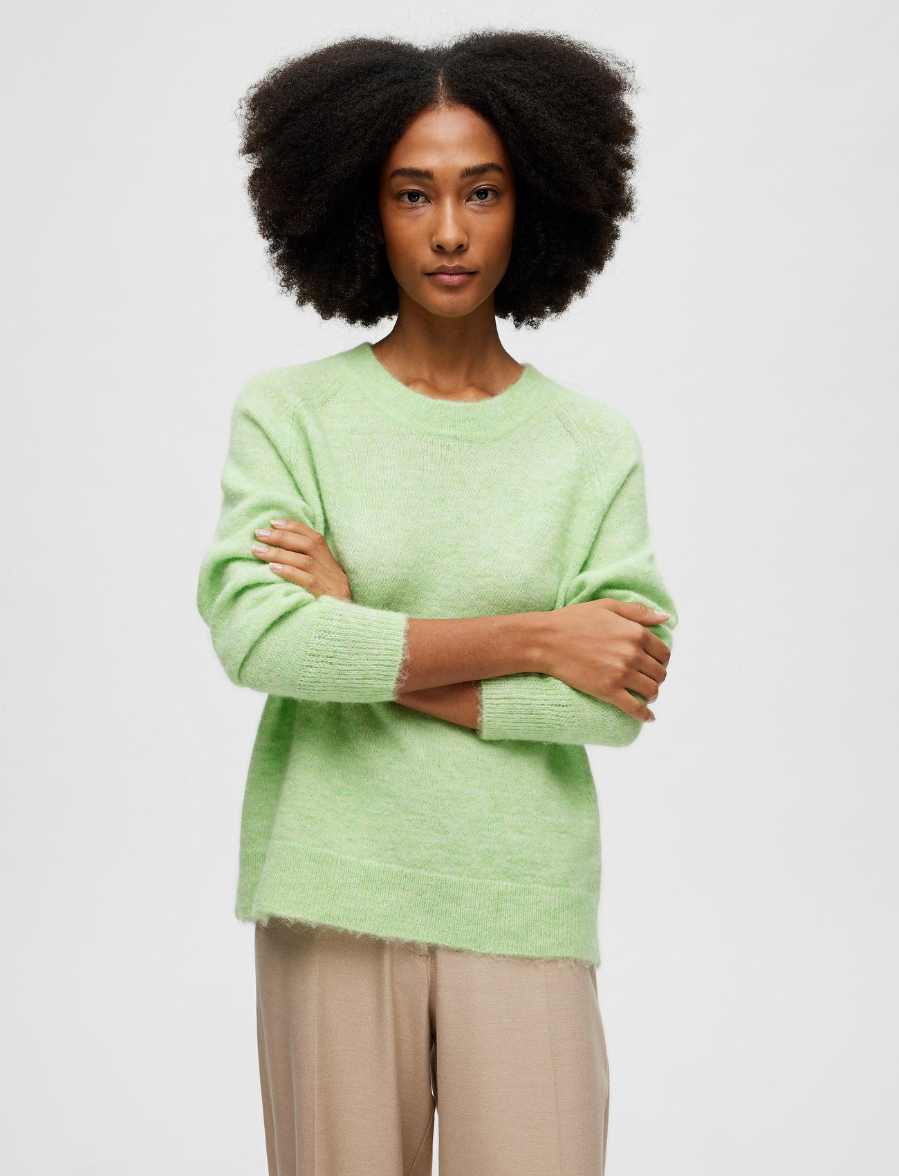 Selected Femme Slflulu Ls Knit O-neck - Neulepuserot - Boozt.com