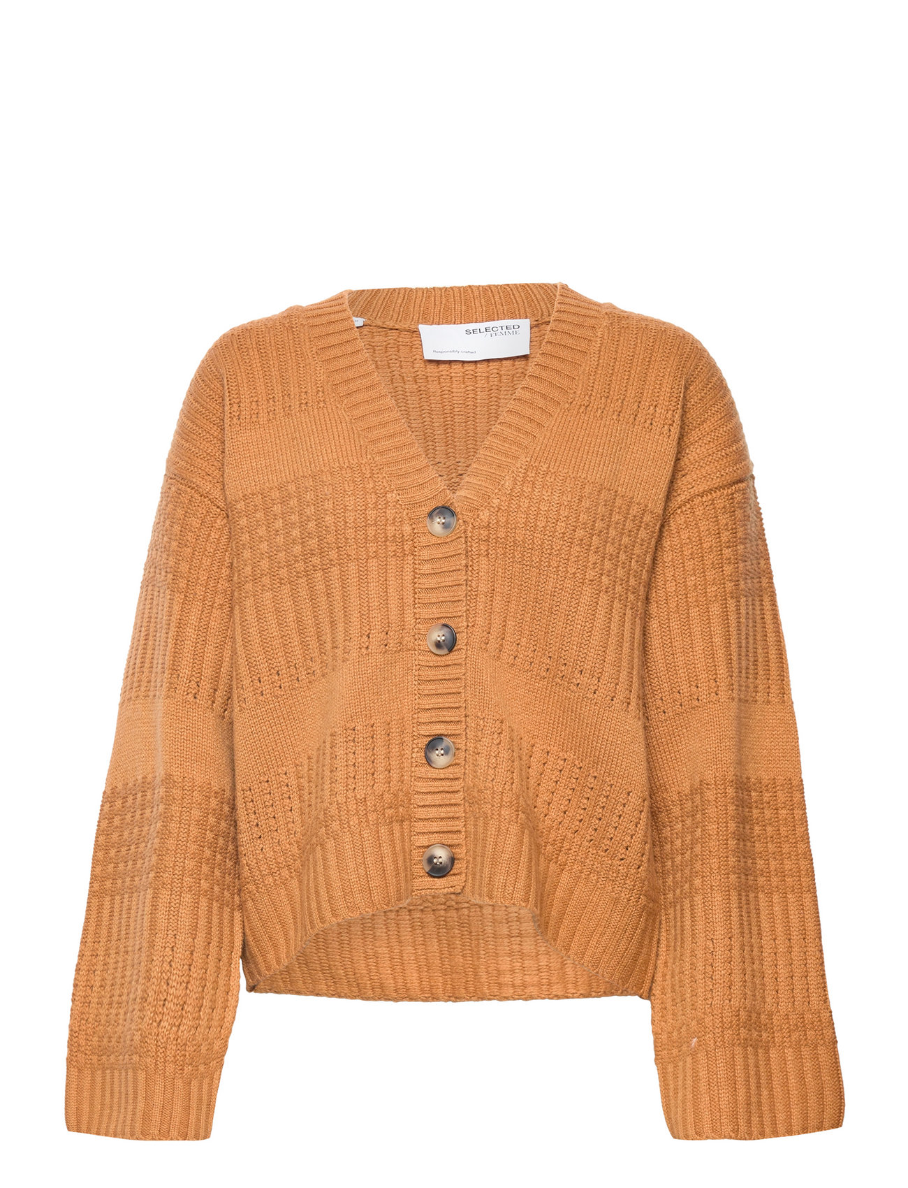 Selected Femme Slffry Ls Knit Cardigan W Brown Sugar Ruskea 36 